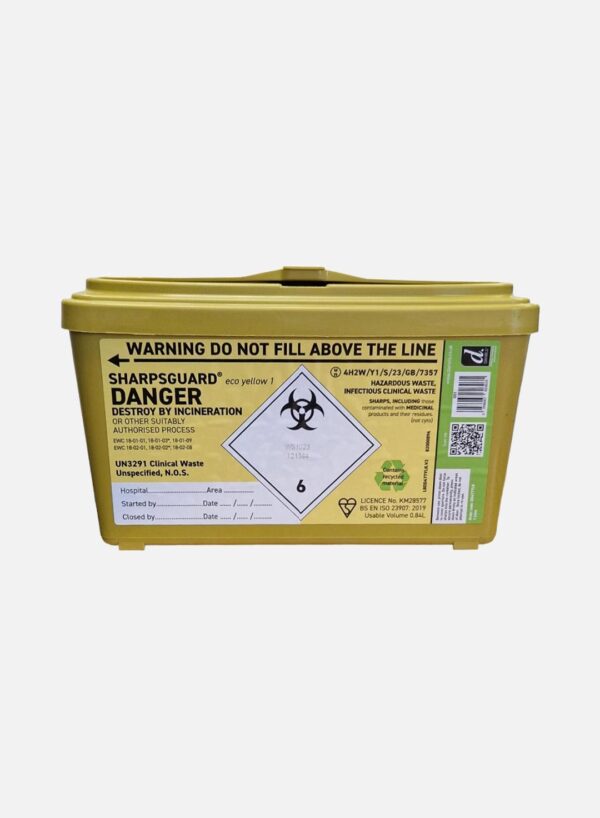 Sharpsguard Yellow 1 Litre Essential Sharps Bin | AS Allure Aesthetics ...